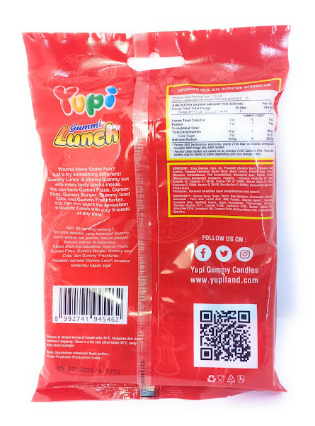 Yupi Gummy Candies Gummi Lunch, 93 gr