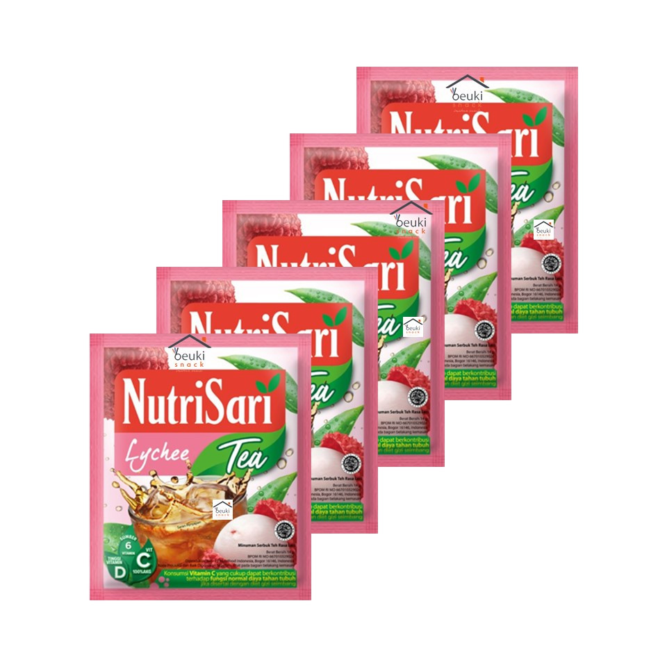 NutriSari Instant Drink Lychee Tea Flavour @14gr, 10 Sachet