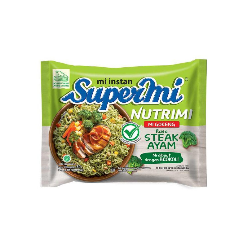 Supermi Instant Noodle Goreng Nutrimi (Fried Nutrimi), 80 gr (2 pcs)