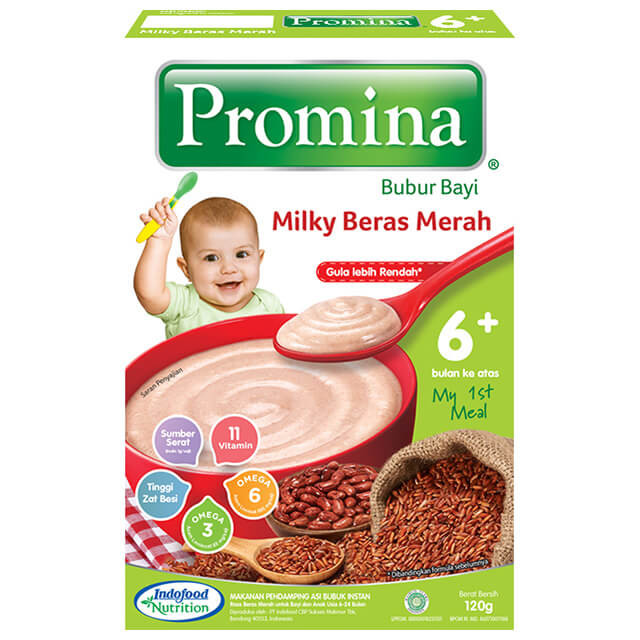 Promina Bubur Bayi Milky Beras Merah (Baby Porridge Milky Red Rice), 120gr