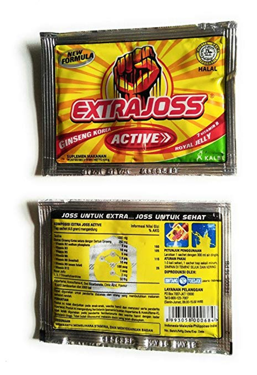 Extra Joss Energy Drink Powder Single Pack 4 Gram 15 Sachet Javanese