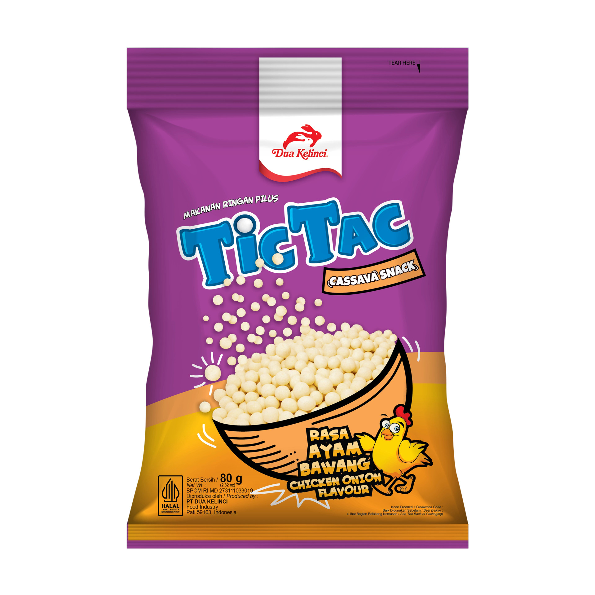 Dua Kelinci Tic Tack Ayam Bawang, 80 Gram - Javanese Taste