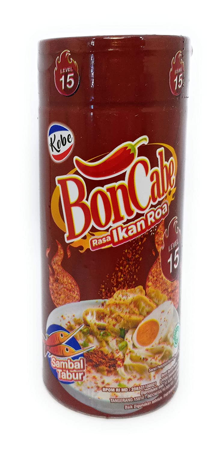 Kobe Bon Cabe (Boncabe) Sprinkle Chili Flakes Level 15 with Roa Fish ...