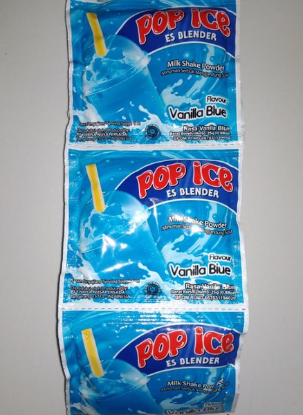 Pop Ice Milk Shake Powder - Vanilla Blue Flavor, @25 gram (10 sachet ...