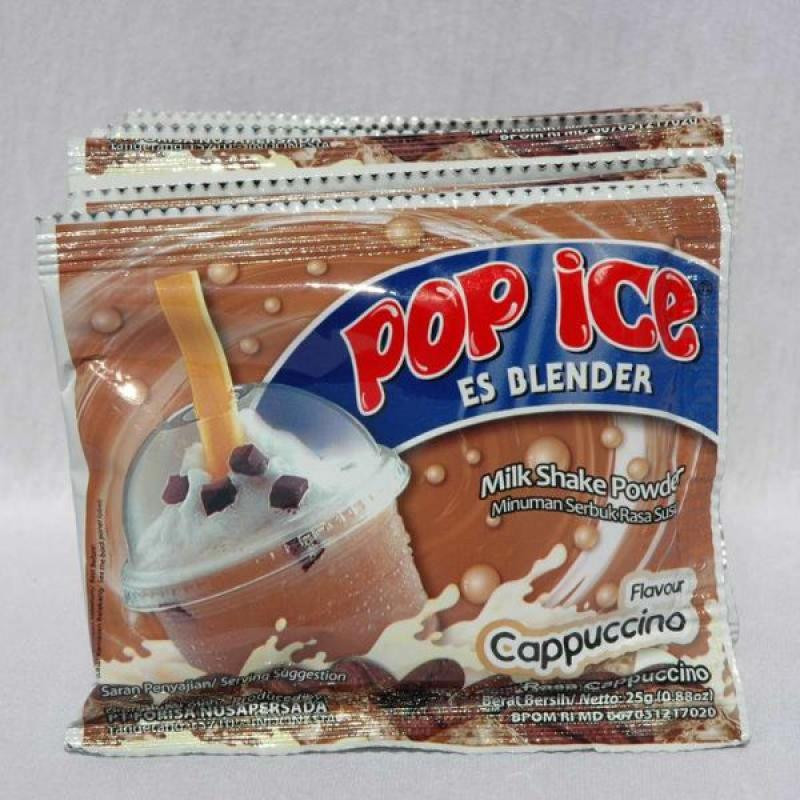 Pop Ice Milk Shake Powder - Cappuccino Flavor, 25 gram (10 sachet) - UD ...