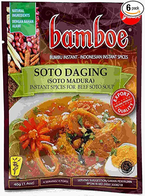 Bamboe Soto Daging Madura - Beef Soup Spice, 40 Gram - Javanese Taste