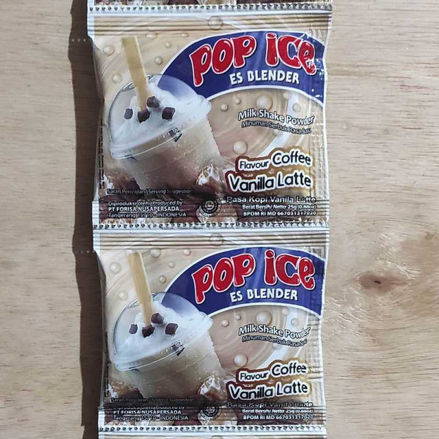 Pop Ice Milk Shake Powder - Vanilla Latte Flavor, @25 grams (10 sachets)