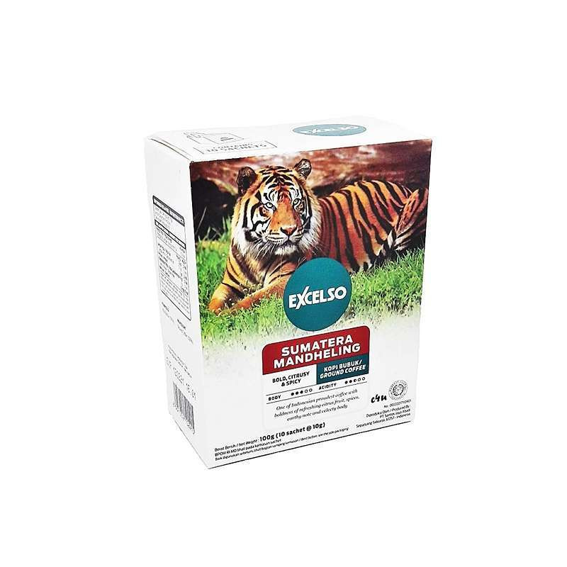 Excelso Sumatera Mandheling Ground Coffee, 100 Gram (10 sachet @10g ...