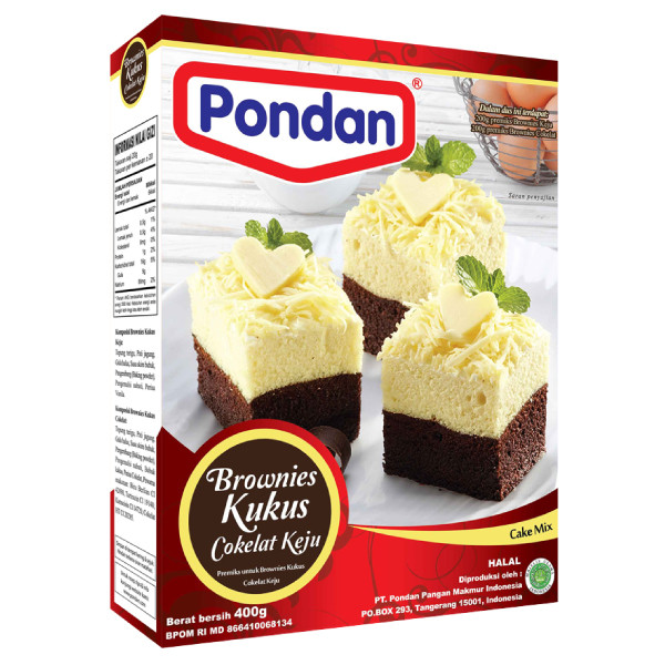 Pondan Brownies Steam Chocolate Cheese Cake Mix, 400gr - Javanese Taste