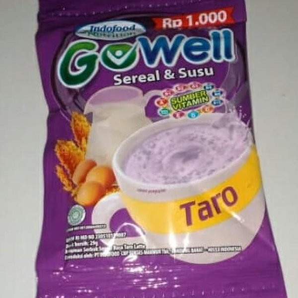 Gowell Taro Flavor Milk Cereal, 290 gram (@29gr x 10ct)