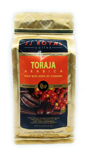 JJ Royal Toraja Arabica (Coffee Bean), 200 Gram - Javanese Taste