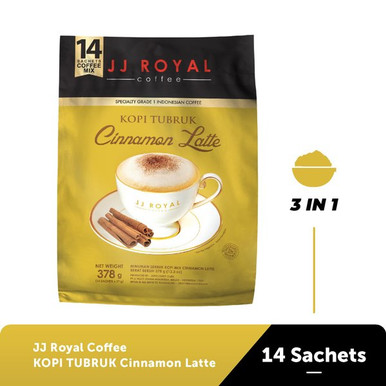 JJ Royal Kopi Tubruk Cinnamon Latte, 14 sachets @27 Gram - Javanese Taste