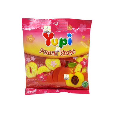 Yupi Gummy Candy Peach Rings, 45 gr