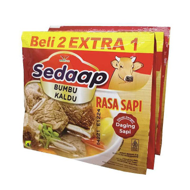 Sedaap Bumbu Kaldu Rasa Sapi (Beef Flavored Broth Seasoning), 90gr ...