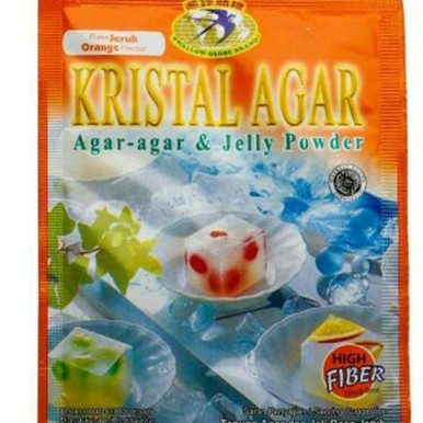 Kristal Agar Tepung Agar & jelly Rasa Jeruk - Orange Agar Flour,10 gr(3pcs)