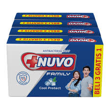 Nuvo Family Antibacterial Cool Protect Bar Soap, 100gr (Pack of 4)