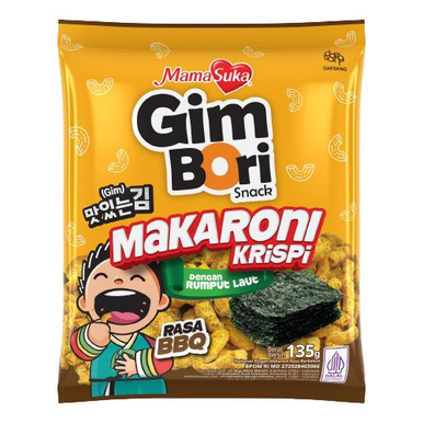 MamaSuka Gim Bori Makaroni Rasa Barbeque , 135gr