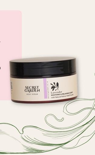Secret Garden Body Scrub Lavender Soothing & Relaxing Scent, 200ml