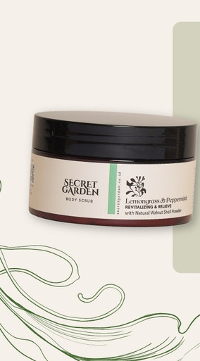 Secret Garden Body Scrub Lemongrass & Peppermint Revitalizing & Relieve ...
