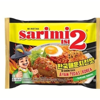 Sarimi Isi Dua Instant Fried Noodles with Korean Spicy Chicken Flavor ...