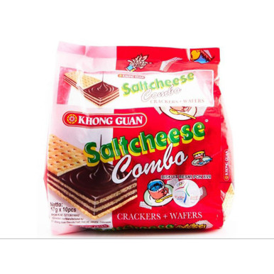 Khong Guan Saltcheese Combo Crackers And Wafer, 170gr (10ct @17gr)