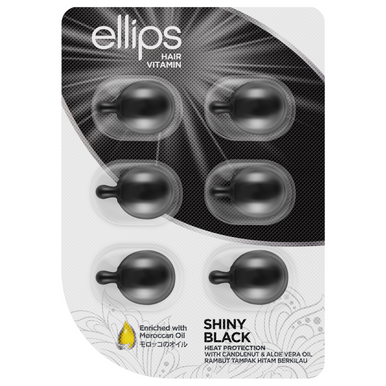 Ellips Hair Vitamin (Moroccan Oil) - Shiny Black, 6 Blister (@ 6 ...