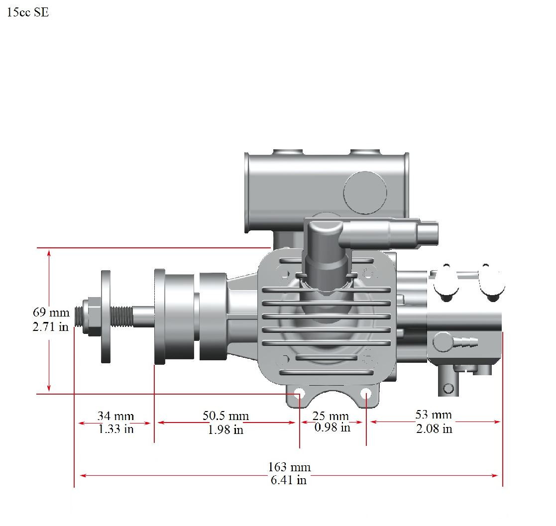 RCGF 15cc Stinger SE Rear Carb Gasoline Engine
