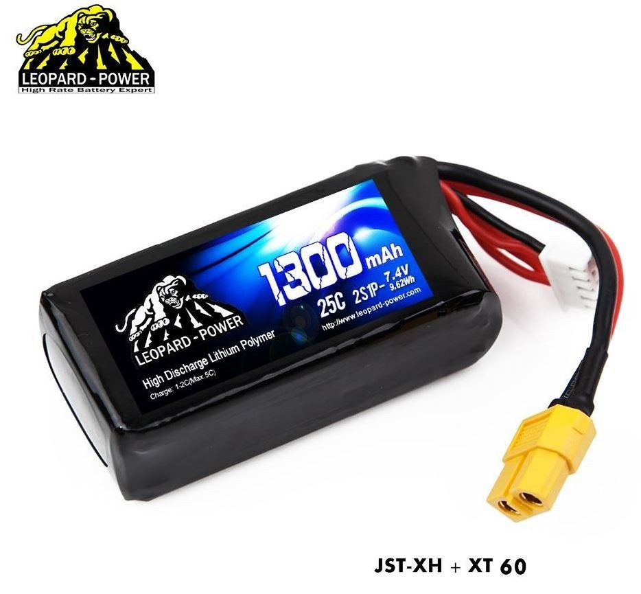 Leopard Power 2S 7.4v 1300mAh 25C LiPo Battery w/XT60