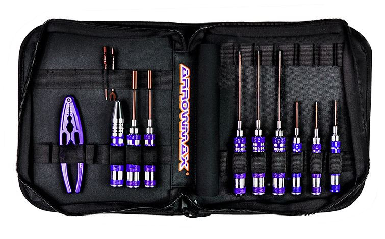 Arrowmax Toolset For 1/10 Offroad 12Pcs With Tools Bag