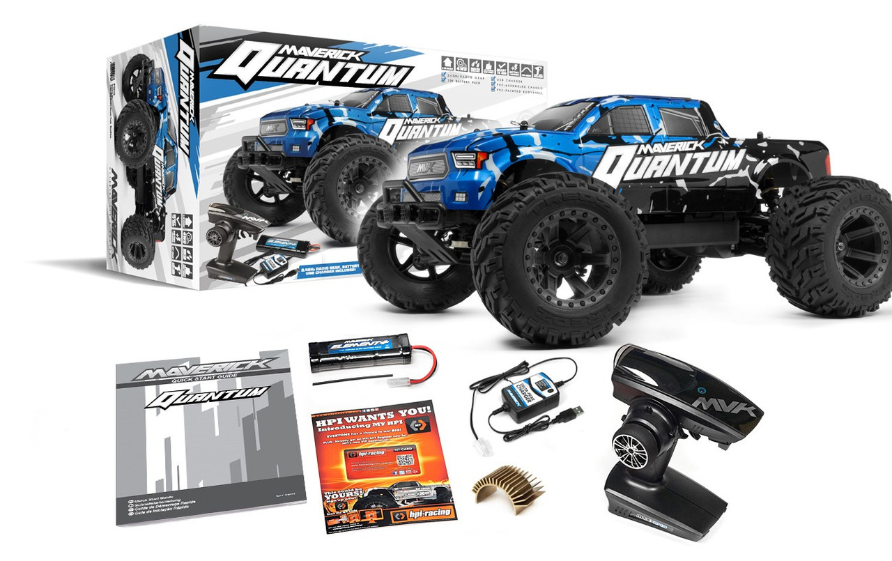 Maverick 1/10 Quantum MT 4WD Brushed RC Monster Truck Blue