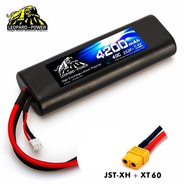 Leopard Power 2S 7.4V 4200mAh 40C Hardcase LiPo Battery w/XT60