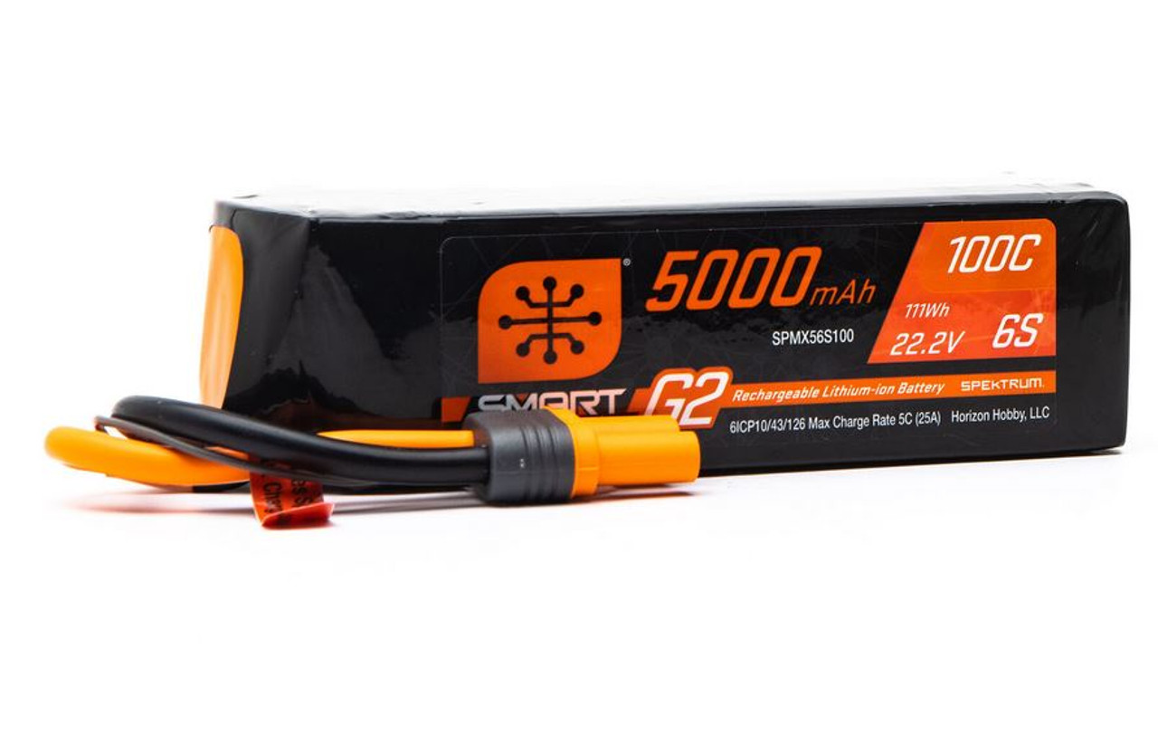 Spektrum 5000mAh 6S 22.2V 100C Smart G2 LiPo Battery w/IC5 Spektrum 5000mAh 6S 22.2V 100C Smart G2 LiPo Battery w/IC5