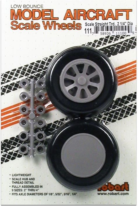 Robart ROB111 U-225 2-1/4" Scale Wheels 2Pcs