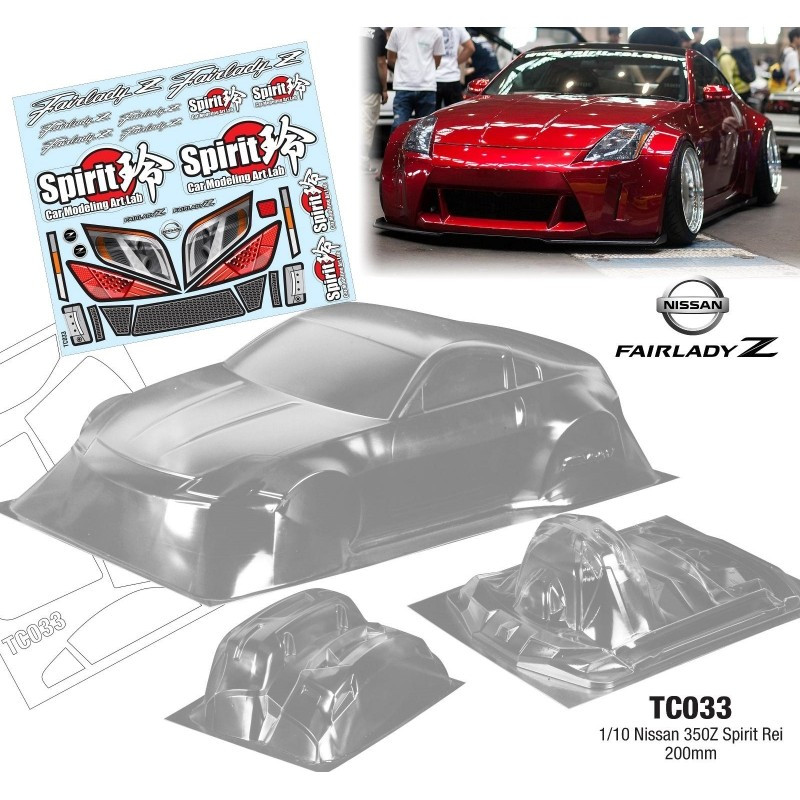 Team C Racing TC033 1/10 Nissan Fairlady 350Z 200mm Spirit Rei Body Set