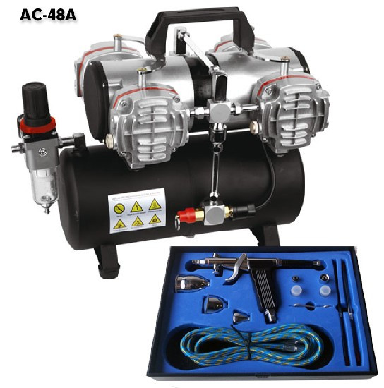Fengda AC-48A 4 Cylinder Air Compressor w/Tank & Gun Set