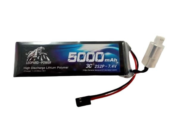 Leopard Power 2S 7.4V 5000mAh 3C LiPo Receiver Battery w/Futaba Plug
