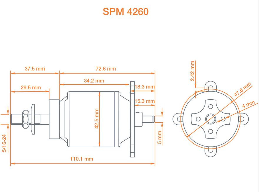 Spektrum SPMXAM4725 Avian 4260-800Kv Outrunner Brushless Motor