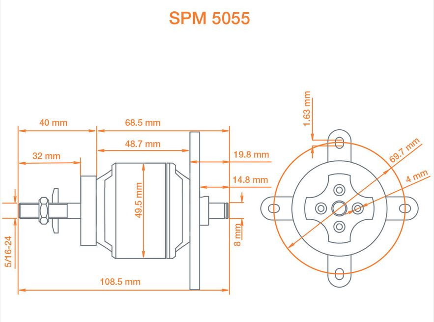 Spektrum SPMXAM4745 Avian 5055-650Kv Outrunner Brushless Motor .60 Glow ...