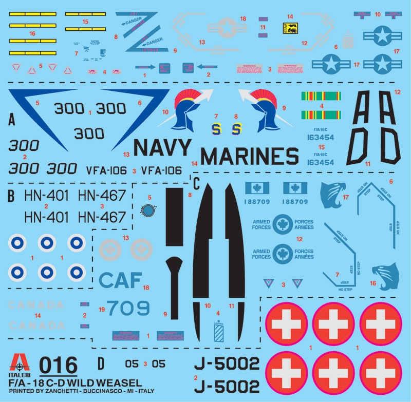 Italeri 016 1/72 F/A 18 Wild Weasel C/D Model Kit