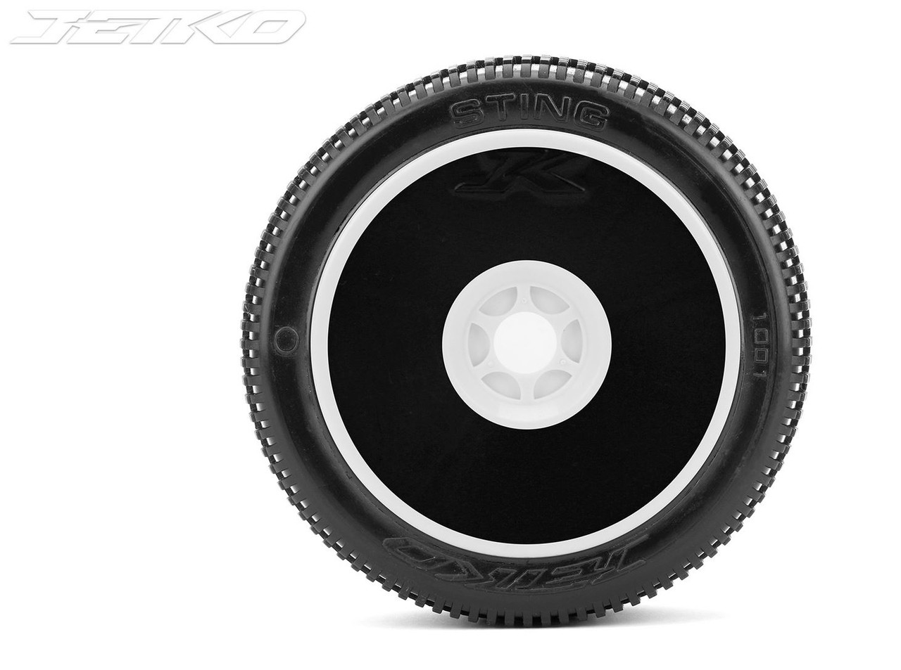 JetKo 1/8 Sting Buggy Tyres Super Soft mounted White Wheels