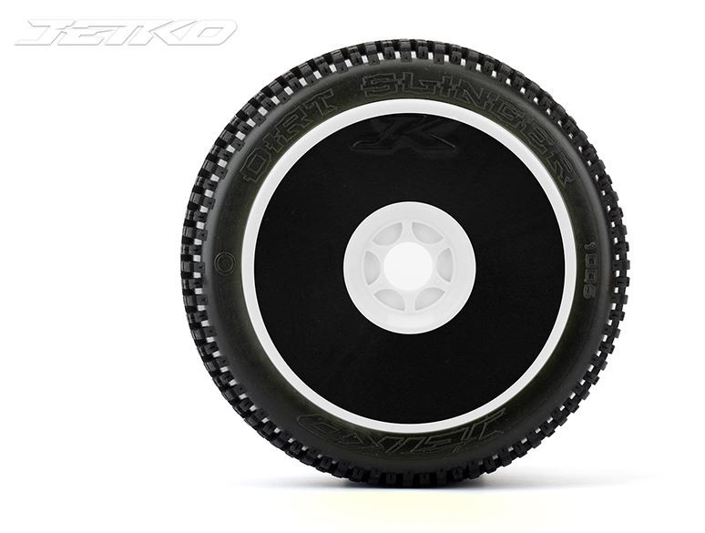 JetKo JK1005-DW 1/8 Dirt Slinger Buggy Tyres Super Soft mounted White ...