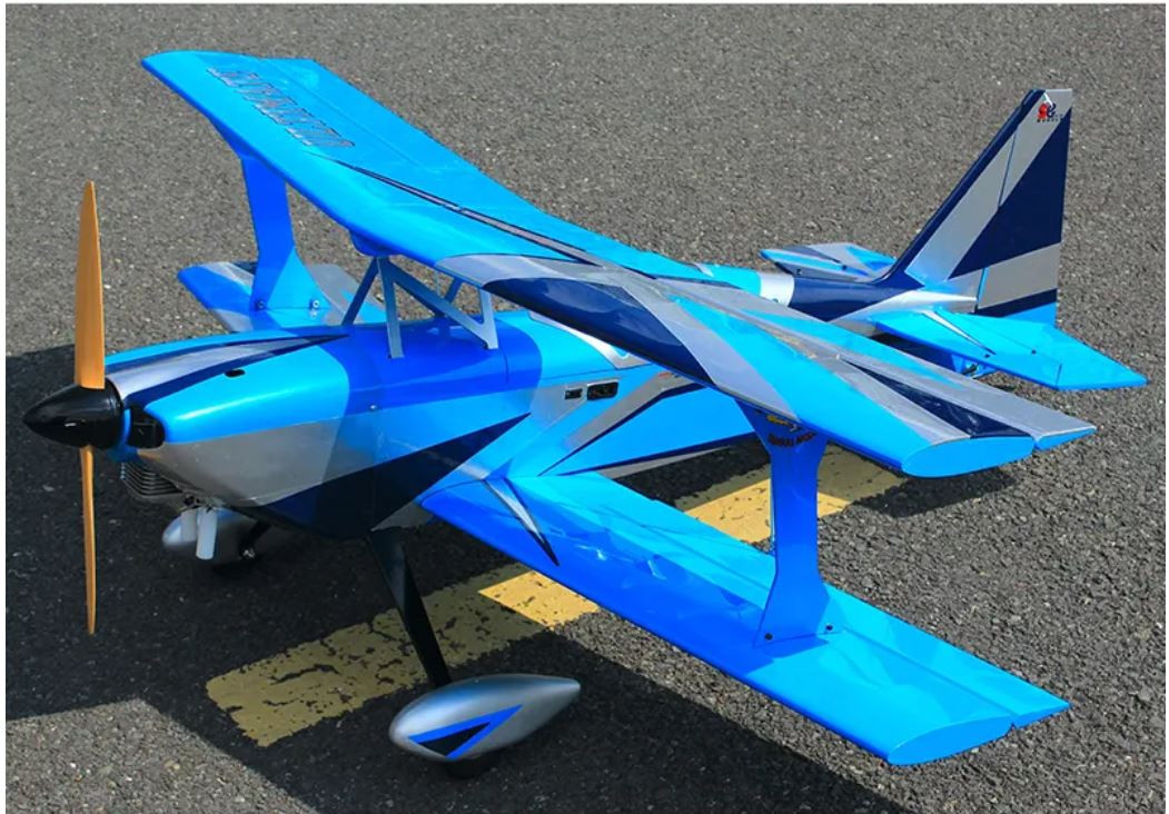 Seagull Models SEA389 NEW 2023 20cc Ultimate Bipe Blue/Silver ARF Kit