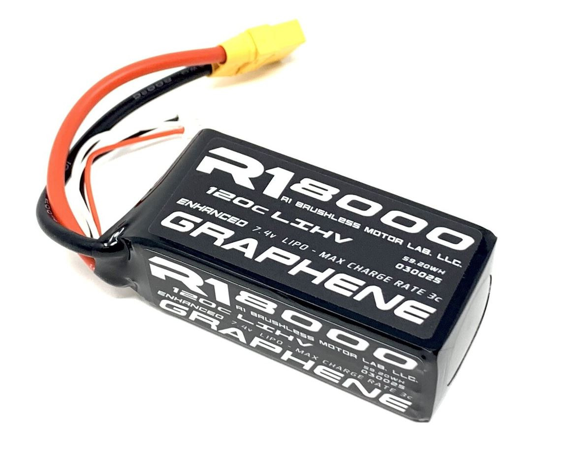 R1 Wurks 030025 8000mAh 2S 7.4V 120C Graphine Shorty LiPo Drag Battery