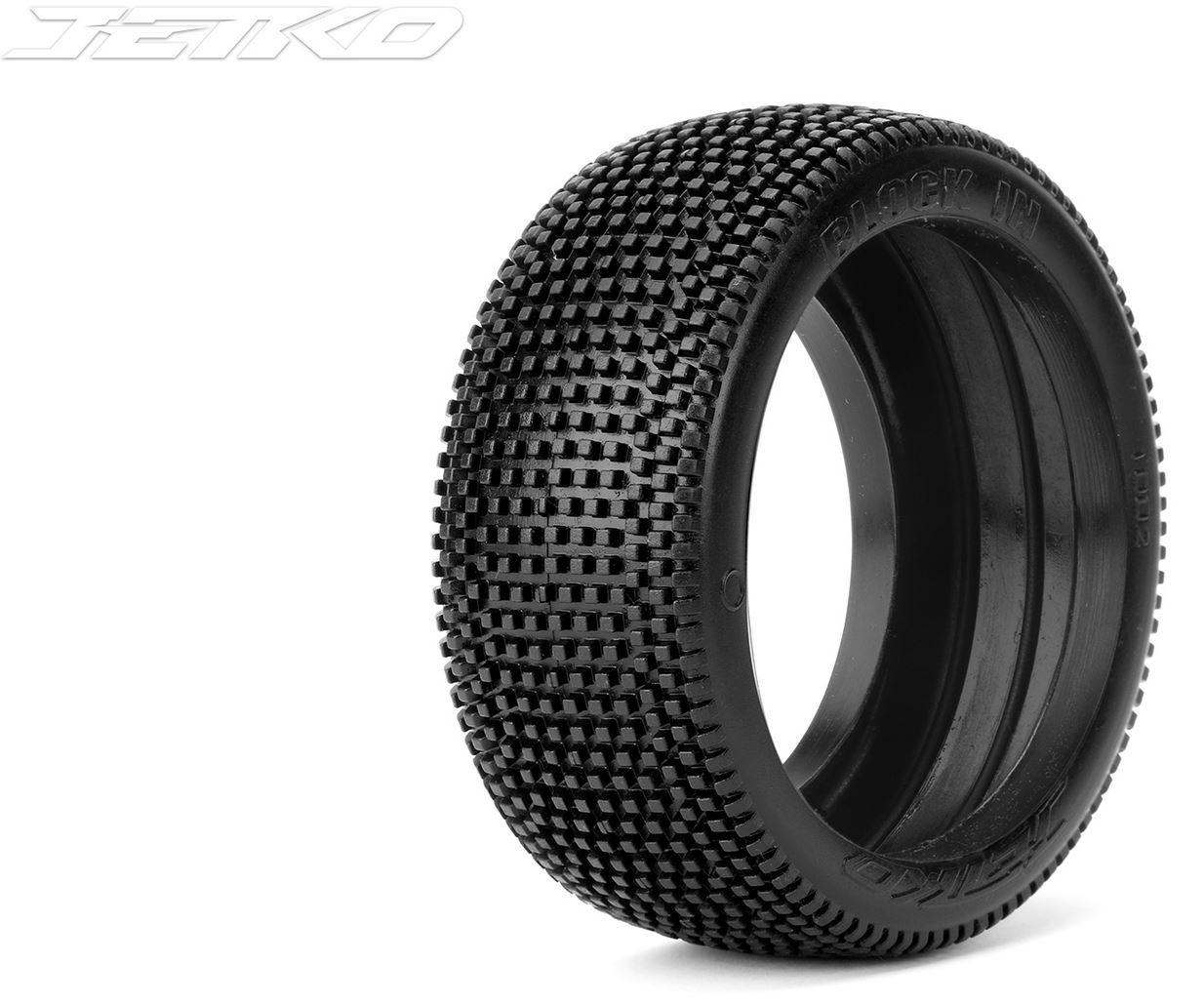 JetKo JKO1002 1/8 Block In Buggy Tyres Ultra Soft mounted White Wheels