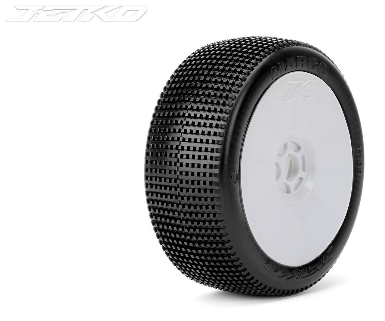 JetKo JK1003-DW 1/8 Marco Buggy Tyres Ultra Soft mounted White Wheels