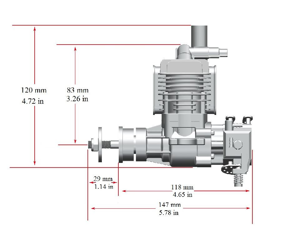 RCGF 10cc Stinger SE Rear Carb Gasoline Engine