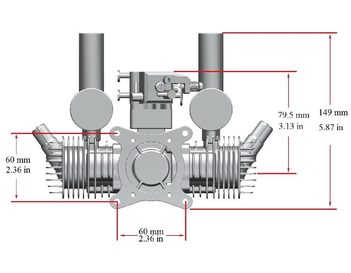 RCGF 40cc Stinger Twin Cylinder Gasoline Engine