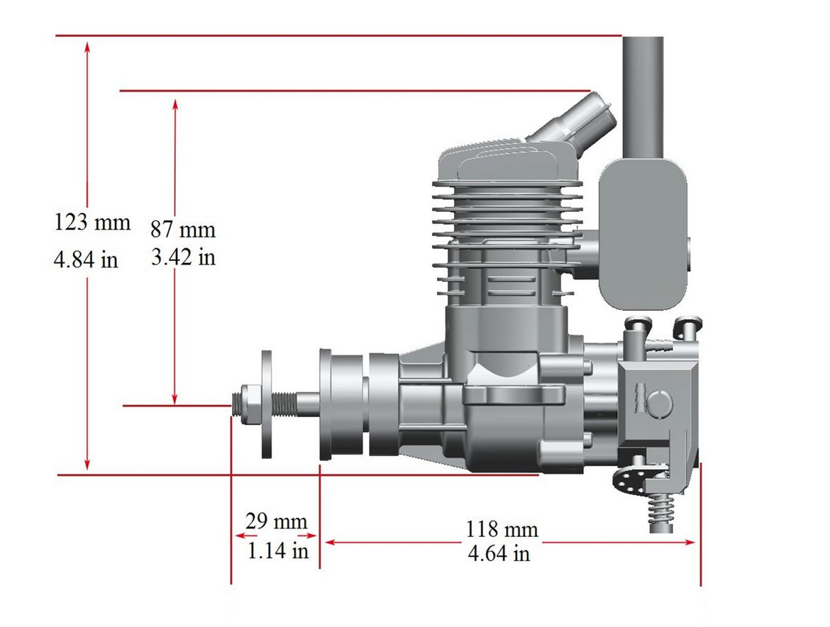 RCGF 10cc Stinger RE Rear Carb Gasoline Engine