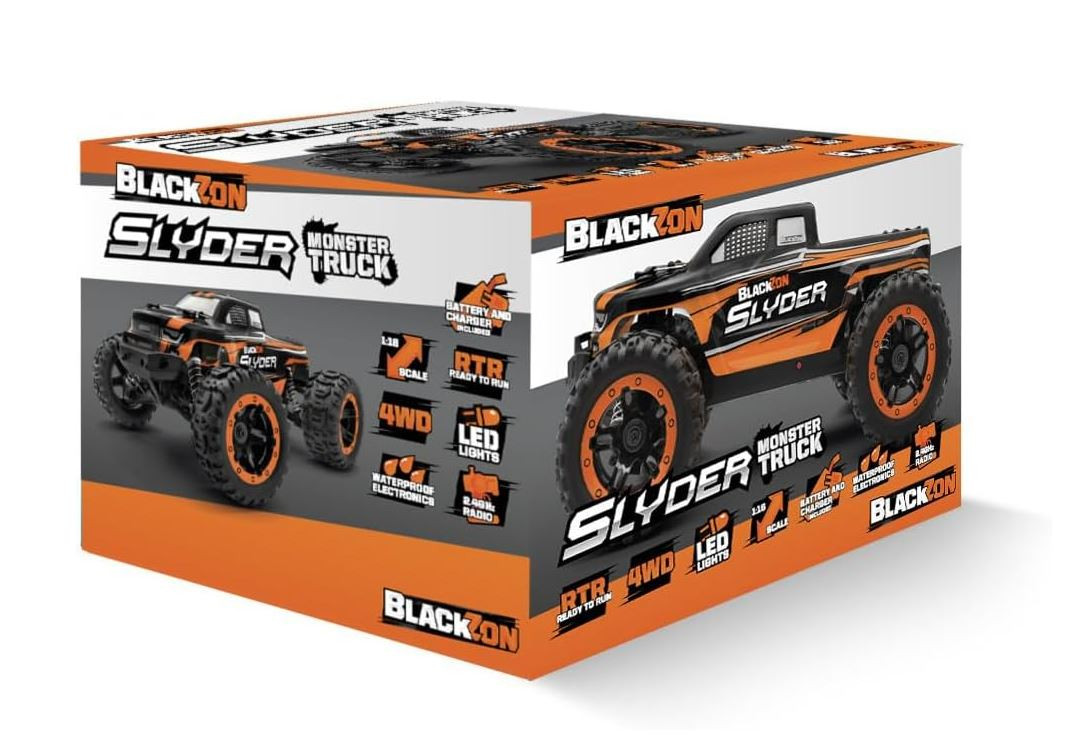 BlackZon 540099 Slyder MT 1/16th 4WD Monster Truck RTR Orange
