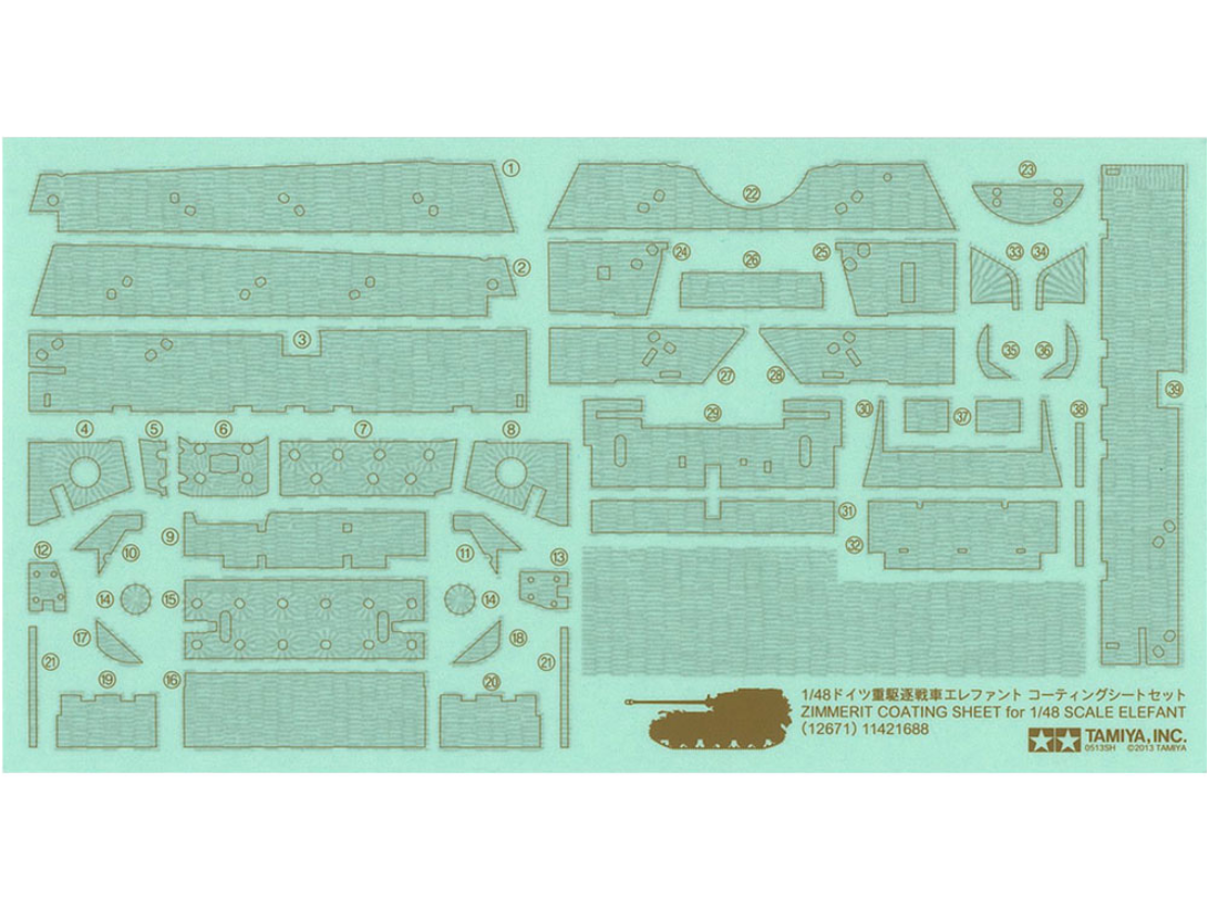 Tamiya 12671 1/48 Elefant Zim Sheet